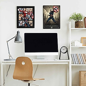 Marvel Avengers Framed Wood Wall Decor - Featuring Captain America, Iron Man and More - Classic Marvel Avengers Wall Art