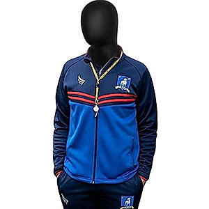 Denze Mens Ted Lesso Jacket - Jason Sudekis Brndan Hunt Blue Football Coach Fleece Track Suit,XXL