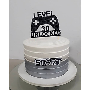 Level 30 Unlocked Cake Topper, Video Game Cake Topper, Game Controller Cake Topper for 30th Birthday Party Decoration