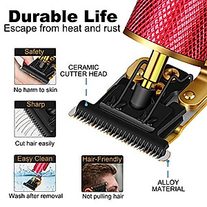 candyfouse Hair Clippers for Men,Cordless Rechargeable Hair Trimmer Metal Body Cutting Grooming Kit Beard Shaver Barbershop Professional (Rainbow)