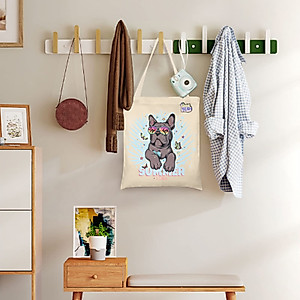 COZYMATE Gift for Women Cat Coffee Book Worm Canvas Tote Bag With Cute Brooch Pin Heavy Duty Cotton Shopping Bag for Weekend Overnight School Book (coffee book cat)