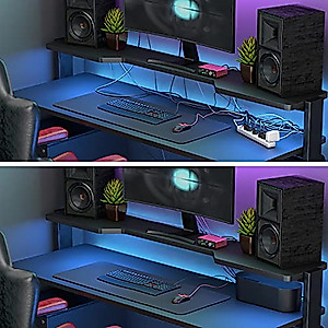 D-Line Cable Management Box, Power Strip Holder, Floor Outlet Hiders, Desk Cord Organizer, Cover TV Wires, Wire Storage, Extension Hider, Office Concealer for Cords, Baby Proof Cables - Large, Black