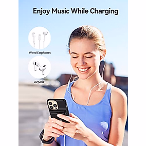 NEWDERY 10000mAh Battery Case for iPhone 14/14 Pro/13/13 Pro, Wireless Charging & Wired Earphone & Sync-Data Supported, Portable Extended Charger Case for iPhone 14/13 Pro, 6.1 inch Black