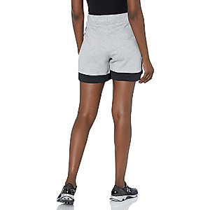 Under Armour Women’s Fleece Shorts, Mod Gray Light Heather (011)/White, Small