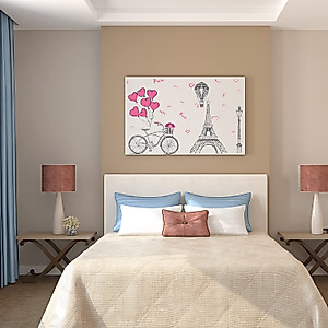 CIWEI Paris Wall Stickers- Eiffel Tower Wall Decal- Paris Wall Decor for Girl Bedroom Living Room Paris Themed Party Decoration 23.6 × 35.4 Inch