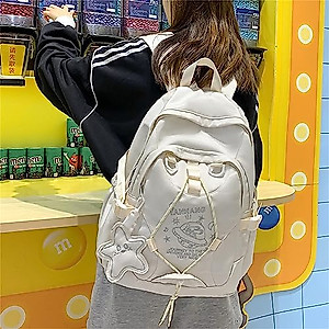 ASNAT Kawaii Backpack with Cute Star Pendant Large Capacity Bag for Women
