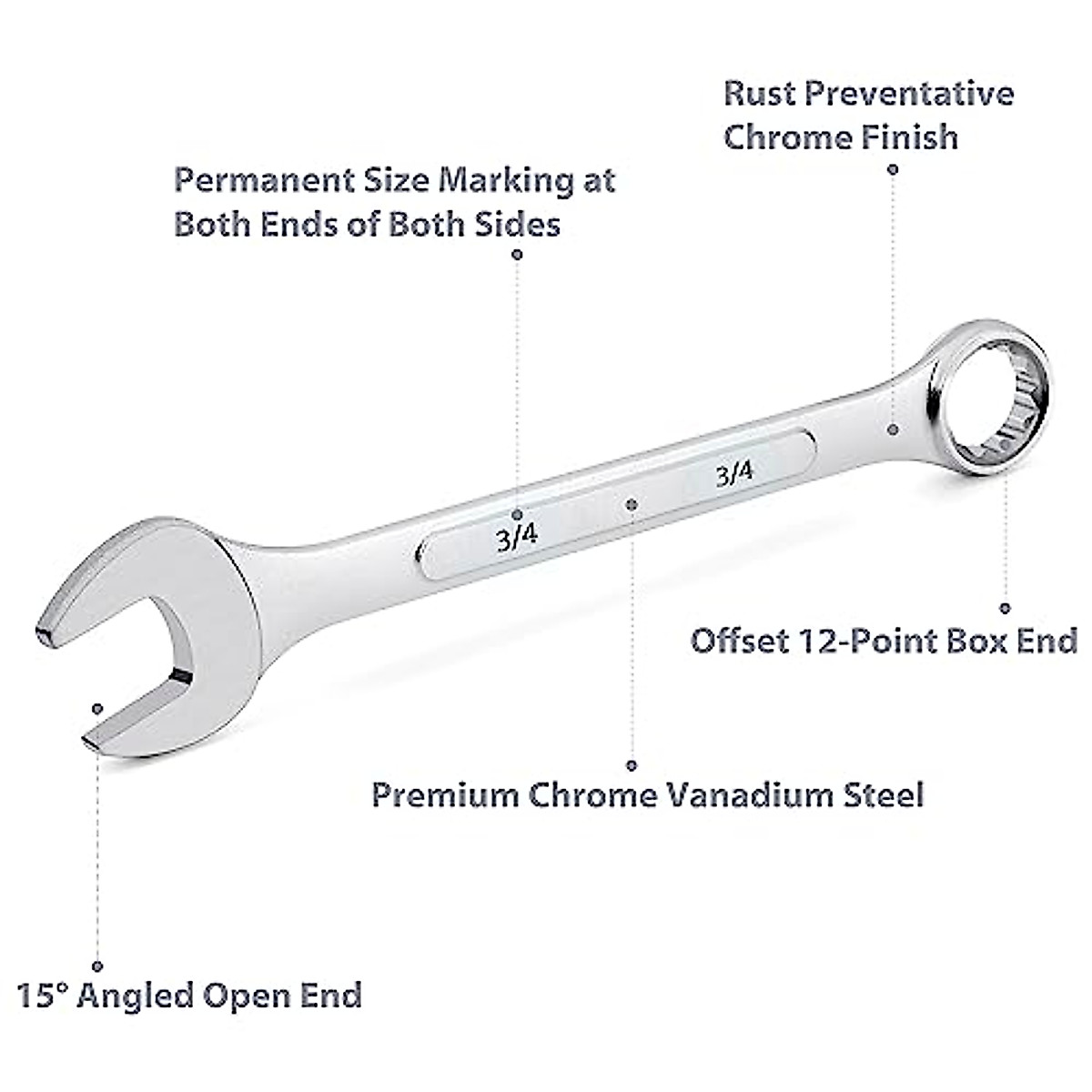 24-Piece All-Purpose Master Combination Wrench Set with Roll-up Pouch | SAE 1/4” to 1”, Metric 8mm to 24mm | Perfect for General Household, Garage, College Dormitory, Car Emergency, Boat and Much More