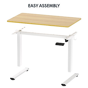 FLEXISPOT EN1 One-Piece Standing Desk 40 x 24 Inches Height Adjustable Desk Electric Sit Stand Up Desk Home Office Desks Computer Workstation (White Frame + Maple Desktop)