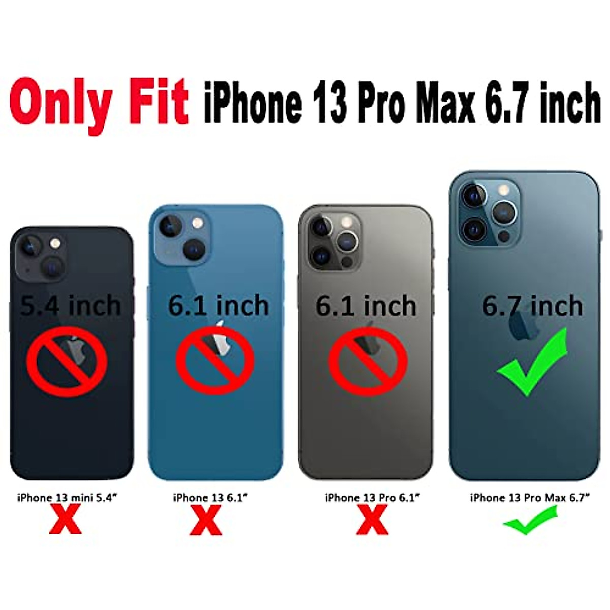 Qokey iPhone 13 Pro Max Case (6.7" 2021) - Cute 3D Love Heart Frame, Full Protection, Soft TPU Shockproof Cover, Women & Girls, Black