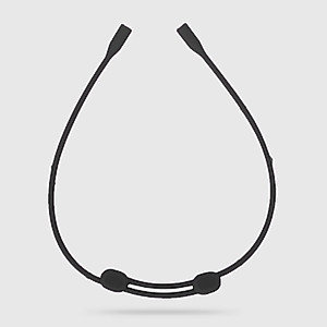 SHINKODA Silicone Adjustable Sunglasses Strap, 2 Pack, Black, S