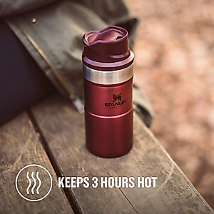 STANLEY Trigger Action Travel Mug 0.25L - Keeps Hot For 3 Hours - BPA-Free - Thermal Mug For Hot Drinks - Leakproof Reusable Coffee Cup - Dishwasher Safe - Wine