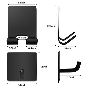 MOYU HOME Duty Waterproof in Shower Hooks,Waterproof Bathroom Shower Razor Hanger,Matte Black Bathroom Towel Hook,Stainless Steel Sticky Hooks