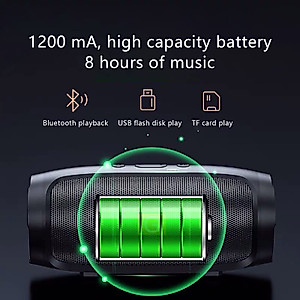 SAINGACE Wireless Handheld Bluetooth Speaker, 360 ° Balanced Surround Dual Speaker, Outdoor Portable Plug-in Subwoofer Dual Speaker Durable Smart Speaker, Mini Sound System, Home Radio (Black)