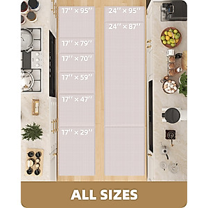 Color&Geometry Kitchen Rugs, Kitchen Runner Rug Kitchen Floor Mat, Cushioned Anti-Fatigue Kitchen Mat, Non Slip Waterproof Comfort Standing Padded, Memory Foam Kitchen mat, 17"x59", Beige