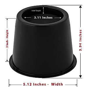 Utopia Bedding Bed Risers 3 Inch - 4 Pack - Round Furniture Risers with Top Anti-Slip Foam with Metal Plate & Bottom Rubber Pads - Bed Risers Heavy Duty for Sofa, Couch & Chair Lifts (Black)