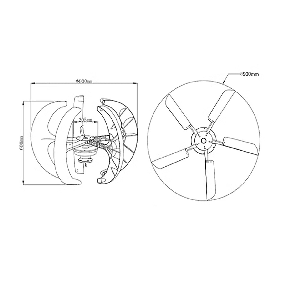OLONETO 2KW Vertical Axis Wind Turbine with Controller 12V/24V Home Outdoor Wind and Solar Complementary System Breeze Start (Color : 2KW, Size : 12V)