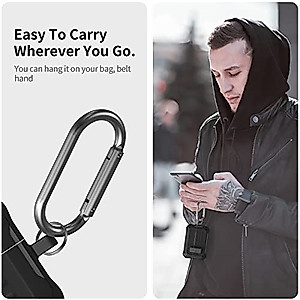 WOFRO Secure Lock Case for Sony WF-1000XM4, Shock-Absorbing Protective Cover Military Armor Series Full-Body Scratch Resistant Hard Shell with Keychain(Black)