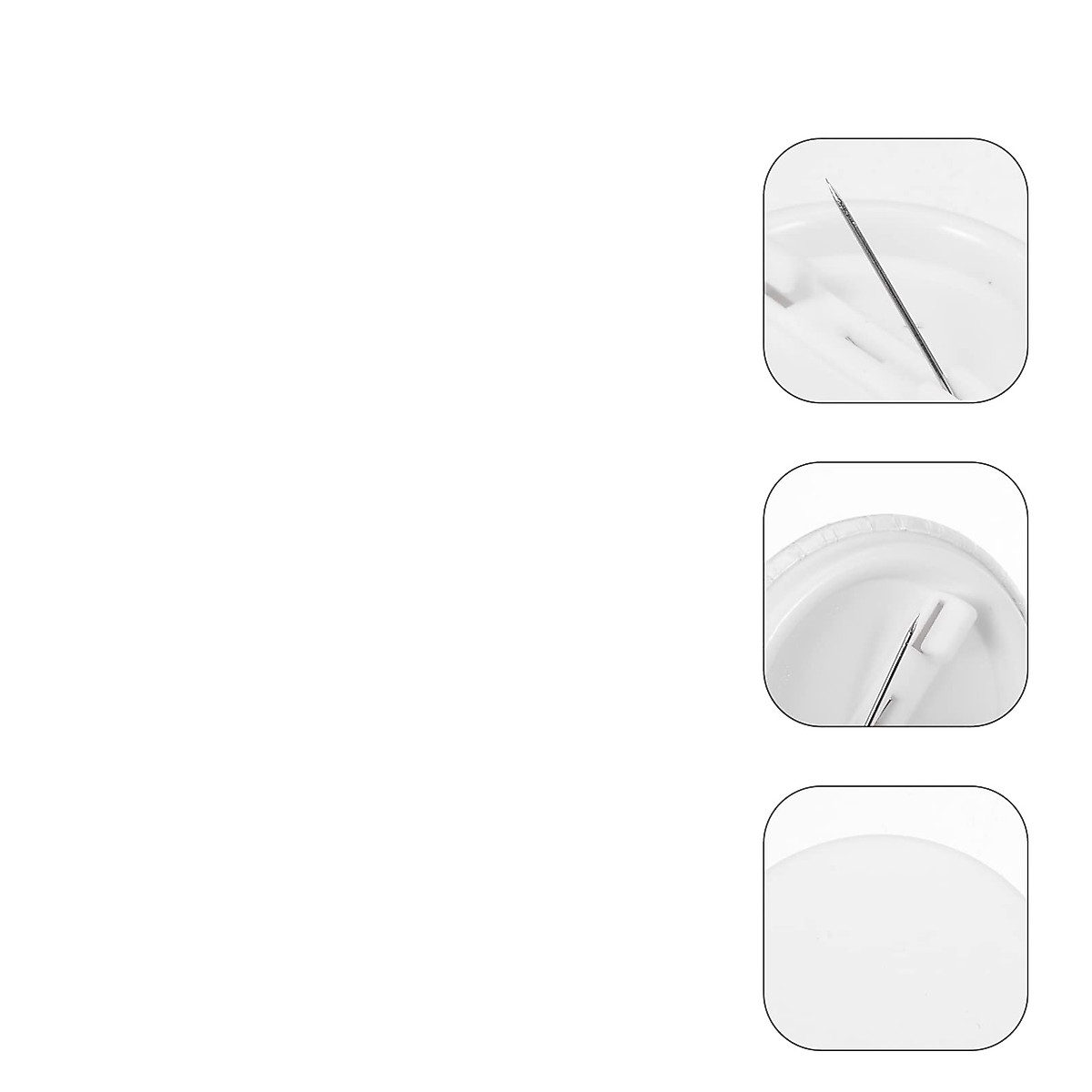 SEWACC 20 Pcs Blank Button Making Supplies Round Badge Button Parts Metal Button Pin Badges for Button Maker Machine DIY Craft Supplies White Decor