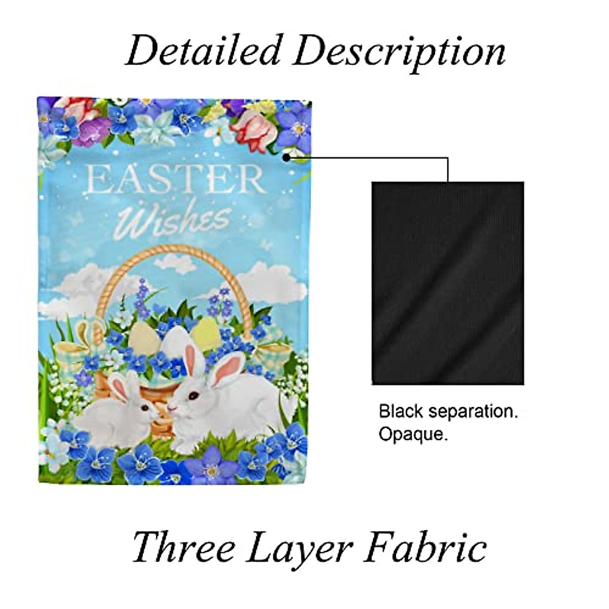 My Little Nest Seasonal Garden Flag Easter Egg Basket Bunnies Double Sided Vertical Garden Flags for Home Yard Holiday Flag Outdoor Decoration Farmhouse Banner 28"x40"