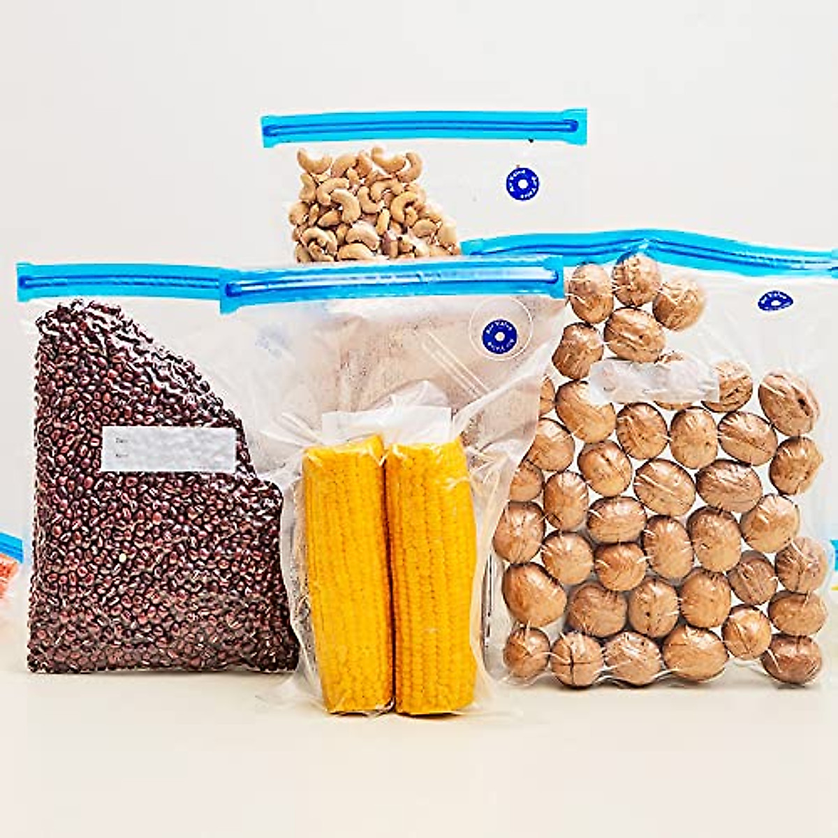 Reusable Sous Vide Bags, 40 PCS 3 Sizes (25 Pcs 8.5"x8", 10 Pcs 11"x 10" and 5 Pcs 13.5"x 10") Vacuum Sealer Zipper Bags for Food Storage, 3-in-1 Large Sous Vide Vacuum Bags for Meal Prep or Storage