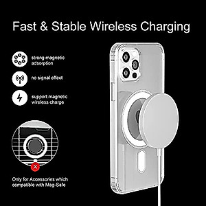 Magnetic Case Compatible with iPhone 13 Mini Case Clear Glitter - Compatible with MagSafe Charger Phone Case for Women Girls, Full-Body Shockproof Protective Case Cover for iPhone 13 mini 5.4 Inch