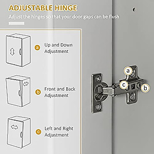 HOMCOM Modern Kitchen Pantry Freestanding Cabinet Cupboard with Doors and Drawer, Adjustable Shelving, Grey