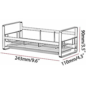 kaileyouxiangongsi Kitchen Countertop Dish Soap Holder, Sponge Organizer, Basket for Cleaning and Scrub Tool, Kitchen Sink Brush Caddy Holder,304 Stainless Steel Rust Proof, 9.64 x 4.33 x 3.54 inches