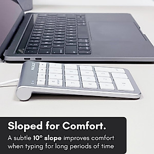 Macally Wired USB C Number Pad Keyboard - Type C Numeric Keypad for Laptop, Apple Mac iMac MacBook Pro/Air, iPad, Windows PC, or Desktop Computer - 10 Key USB Keypad Numpad with 5 Foot Cable