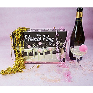 Talking Tables Prosecco Adult Drinking Includes Glasses & Ping Pong Balls | Games for Bachelorette Party, Girls Night, Birthday, Bridal Shower, NYE, Cham, 12 Glasses