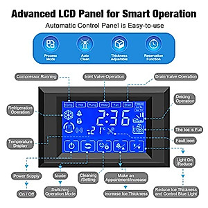 Coolski Commercial Ice Maker Machine 450Lb/24H, 22'' Wide Ice Machine with 300Lb Large Storage Bin, Clear Ice Cube Air Cooled Stainless Steel Ice Maker for Bar/Cafe/Restaurant/Business