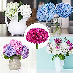 Softflame Artificial/Fake/Faux Flowers - Hydrangea Bundle Purple Color, Pack of 5, Totally 20 Heads, for Wedding, Home, Party, Restaurant