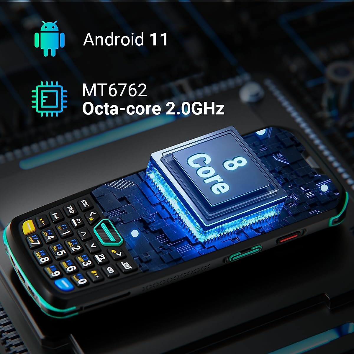Tera Android 11 Barcode Scanner PDA: HS7 Scan Engine 26 Keys IP67 Rugged 4+64GB 5100 mAh Battery QC 3.0 Fast Charge 4” Touch Screen Mobile Terminal for Warehouse Inventory Scanner P400
