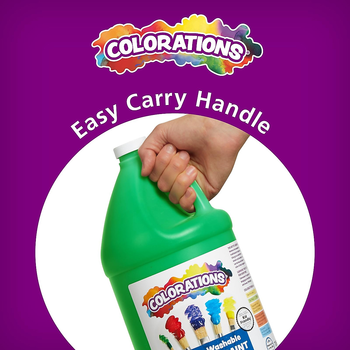 Colorations Washable Tempera Paint, Classroom Art Supplies, School Paints, Gallon Size, 12 Colors, Non Toxic, Bright Bold Color, Kids Paint, Craft, Hobby, Fun, Crafting Supply, Paint Set