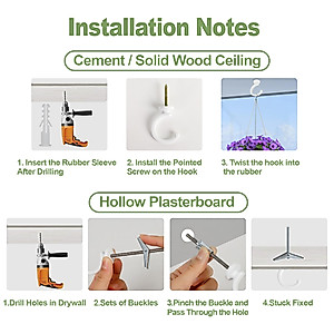 Aidoclip 2PCS Ceiling Hooks for Hanging Plants,Heavy Duty Plant Swag Hooks,Hanging Planter Wall Hook, Indoor and Outdoor Plant Hangers