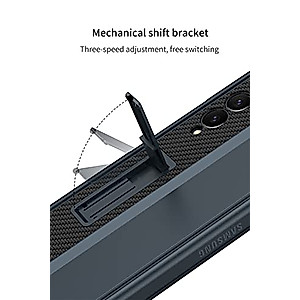 BAILI Galaxy Z Fold4 Case with Kickstand,360° full body protection Built-in Three-speed Adjustable Stand for Z Fold 4,Come with HD Explosion-proof Glass Screen Film for Samsung Galaxy Z Fold4-Wine Red