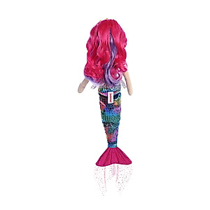 Aurora® Enchanting Sea Sparkles™ Rainbow Fuchsia™ Stuffed Doll - Imaginative Play - Magical Companions - 18 Inches