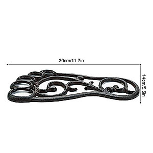 Sungmor Heavy Duty Cast Iron Stepping Mat - Retro Style Left & Right Footprint Front Door Mat Ground Decor - Outdoor Garden Lawn Panel Decorative Stepping Metal Stone - 11.8x5.5Inch & 1 Pair Pack