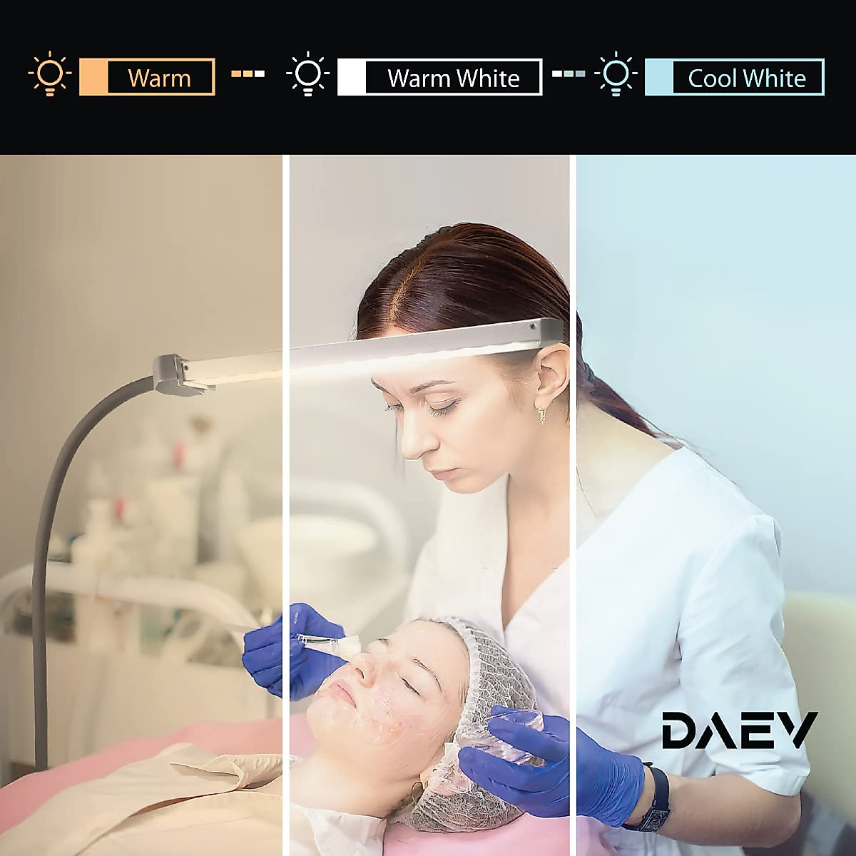 Desk Lamp for Nail Professionals – DAEV 27” Gooseneck Arm Nail Lamp for Desk, Bright Workbench Light, Hobby Light, Architect Lamp – 120 LEDs of Flicker-Free Daytime Light