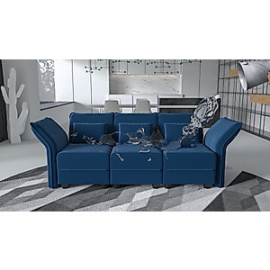 LLappuil Modular Sectional Storage Couch Ottoman Seats，Storage Ottoman Footrest Modules and Seat Cube Grey