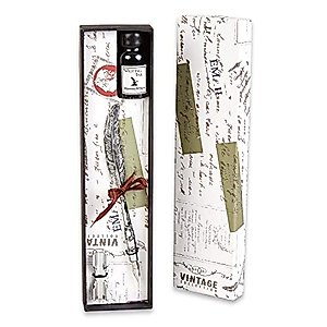 Metal Calligraphy Metal Dip Pen Set with Ink & Pen Stand-N3005