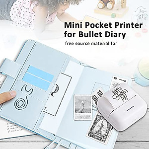 TIANSE Mini Sticker Printer, Bluetooth Label Maker Thermal Inkless Label Printer for Journal, Notes, Memo, Photo, Label Compatible with iOS&Android