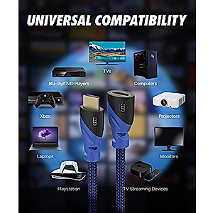 Ultra Clarity Cables High Speed HDMI Extension Cable - 6 ft - Male to Female Connector 4k HDMI Extender - 6 feet