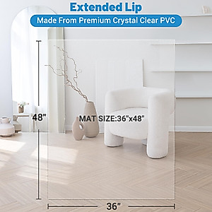 Luxstep Office Chair Mat for Carpet,Chair Mat for Carpet,Heavy Duty Hardwood/Tile Floor Protector,Easy Glide Desk Chair Mat for Work,Study,Dining and Gaming with Extended Lip, Crystal Clear(36”x 48”)