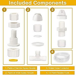 Pool Slide Water Tubing Kit, Inground Pool Slide Hose Kit, Sprayer/Spray Kit for Swimming Pool Slide(Whole Set)