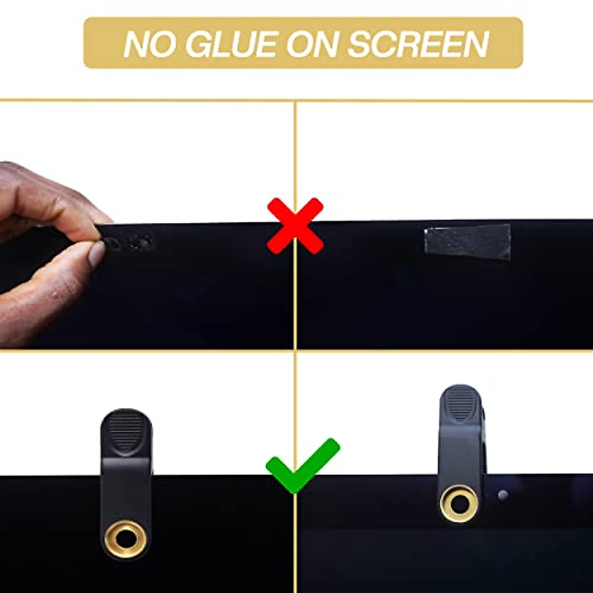 Barrier Tools iMac Camera Cover | Clip On Webcam Cover | Easy To Use Camera Blocker | Opens Wide | Fits Most Computer Webcams - Black