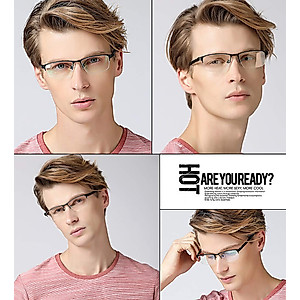 ALWAYSUV Fashion Black Half Frame Clear Lens Business Glasses Frame Women/Men