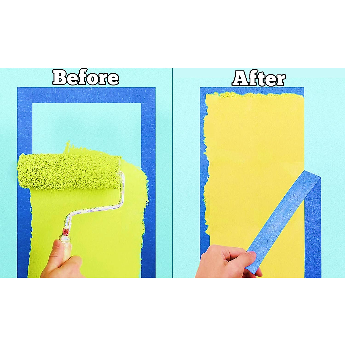 DoAy Blue Painters Tape 1/4" 3/8" 1/2" 5/8" 3/4" x 60 Yard - Multi Size Pack - Multi Surface Use - 5 Rolls