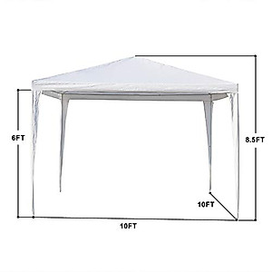 Outvita Outdoor Gazebo White Canopy with sidewalls, Wedding Party Tent with UV Blocking for Parties Sun Rain Shelter Gazebo Canopy Tent (10x10ft)