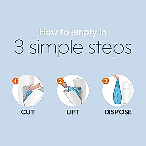 Diaper Genie Complete Diaper Pail (Blue) with Antimicrobial Odor Control | Includes 1 Diaper Trash Can, 1 Refill Bags, 1 Carbon Filter