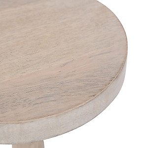 Kate and Laurel Wegner Coastal Wooden Round Drink Table, 8 x 23, Whitewash, Elegant and Durable Pedestal Table for Use as Small Drink Table, Plant Stand, or Decorative Item Display